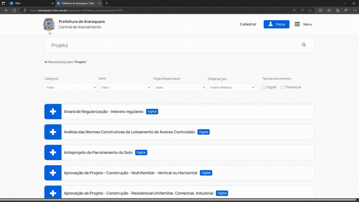 Prefeitura Digital Nova Central de Atendimento - Prefeitura de Araraquara