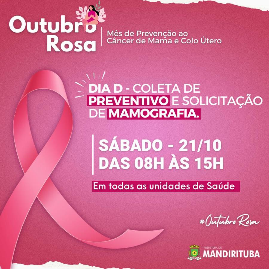OUTUBRO ROSA - MÊS DA PREVENÇÃO AO CÂNCER DE MAMA E COLO DO ÚTERO ...