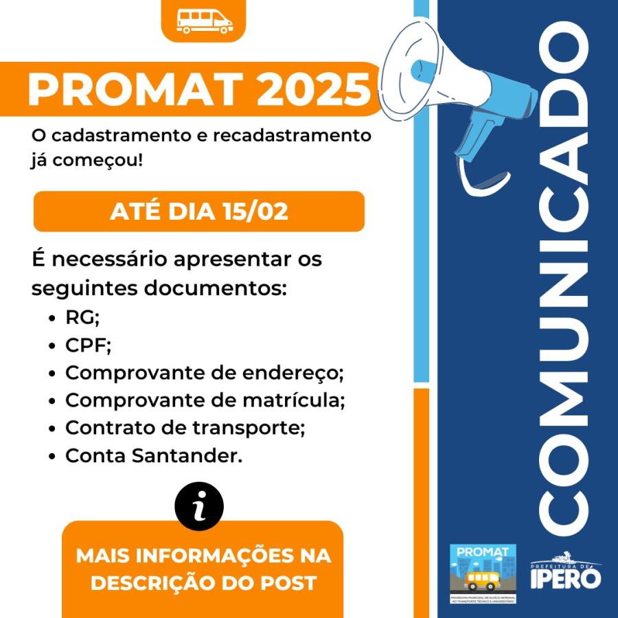 PROMAT 2025: Atenção! - Prefeitura de Iperó