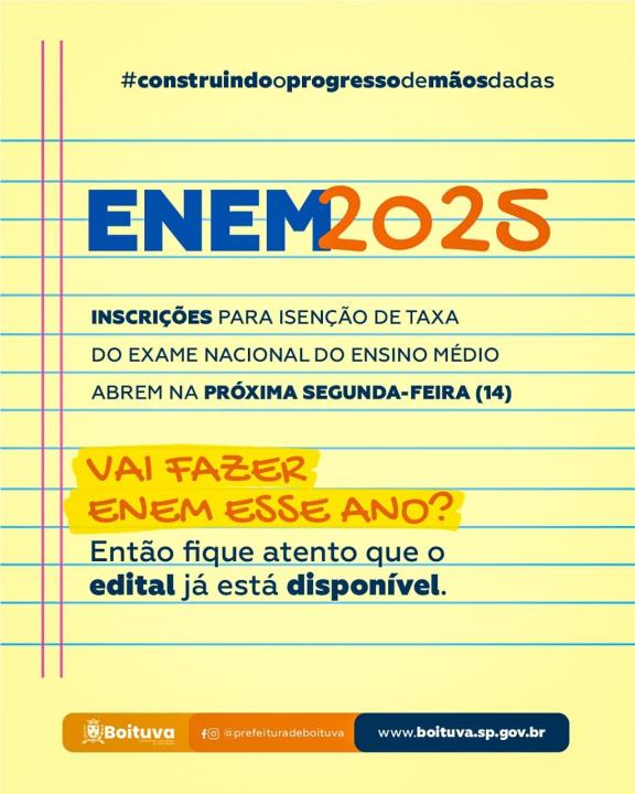 ENEM 2025 - Prefeitura de Boituva