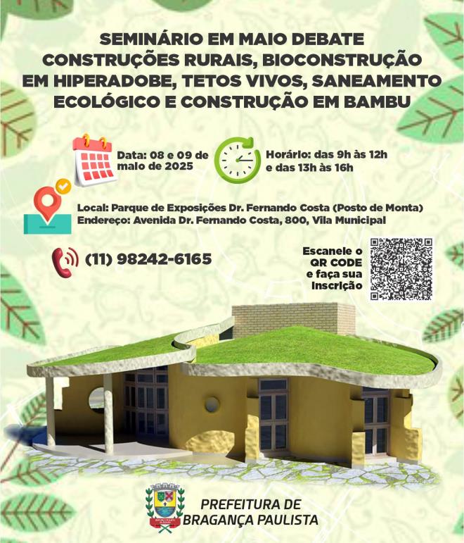 Seminário em maio debate construções rurais, bioconstrução em ...