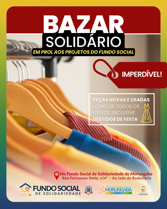 Bazar Solidário do Fundo Social - Prefeitura de Morungaba