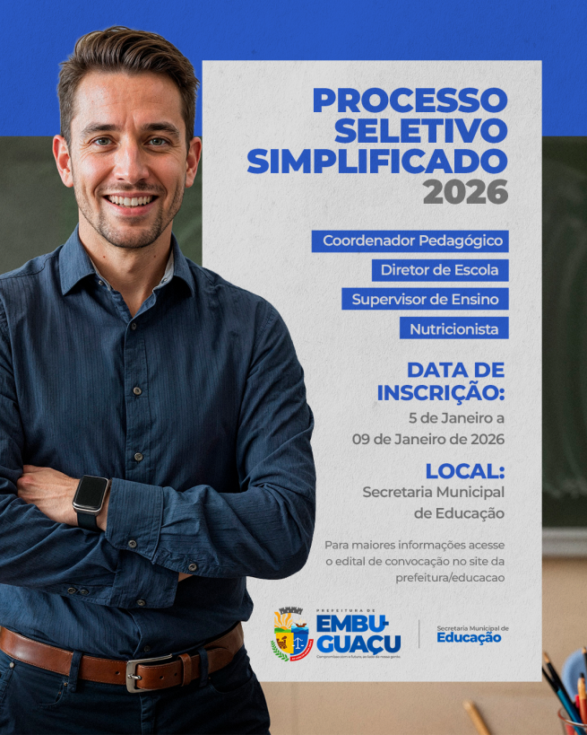 PROCESSO SELETIVO SIMPLIFICADO 01/2026 - Prefeitura de Embu-Guaçu